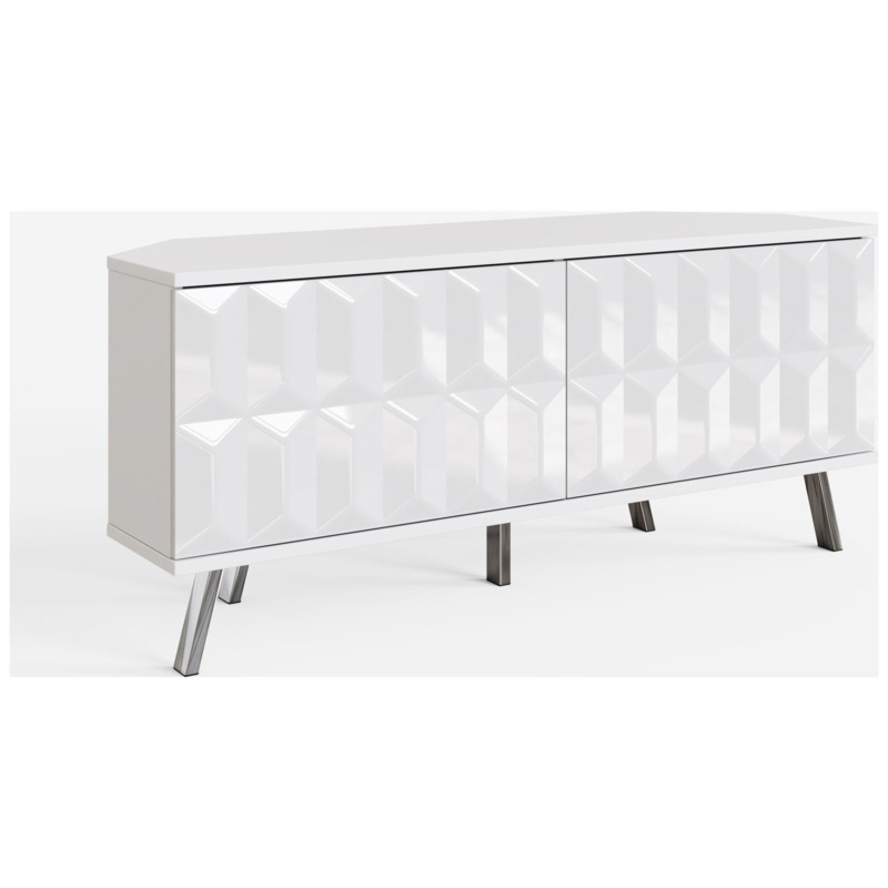 Frank Olsen Elevate 2 Door Corner TV Unit - White by Argos | ufurnish.com