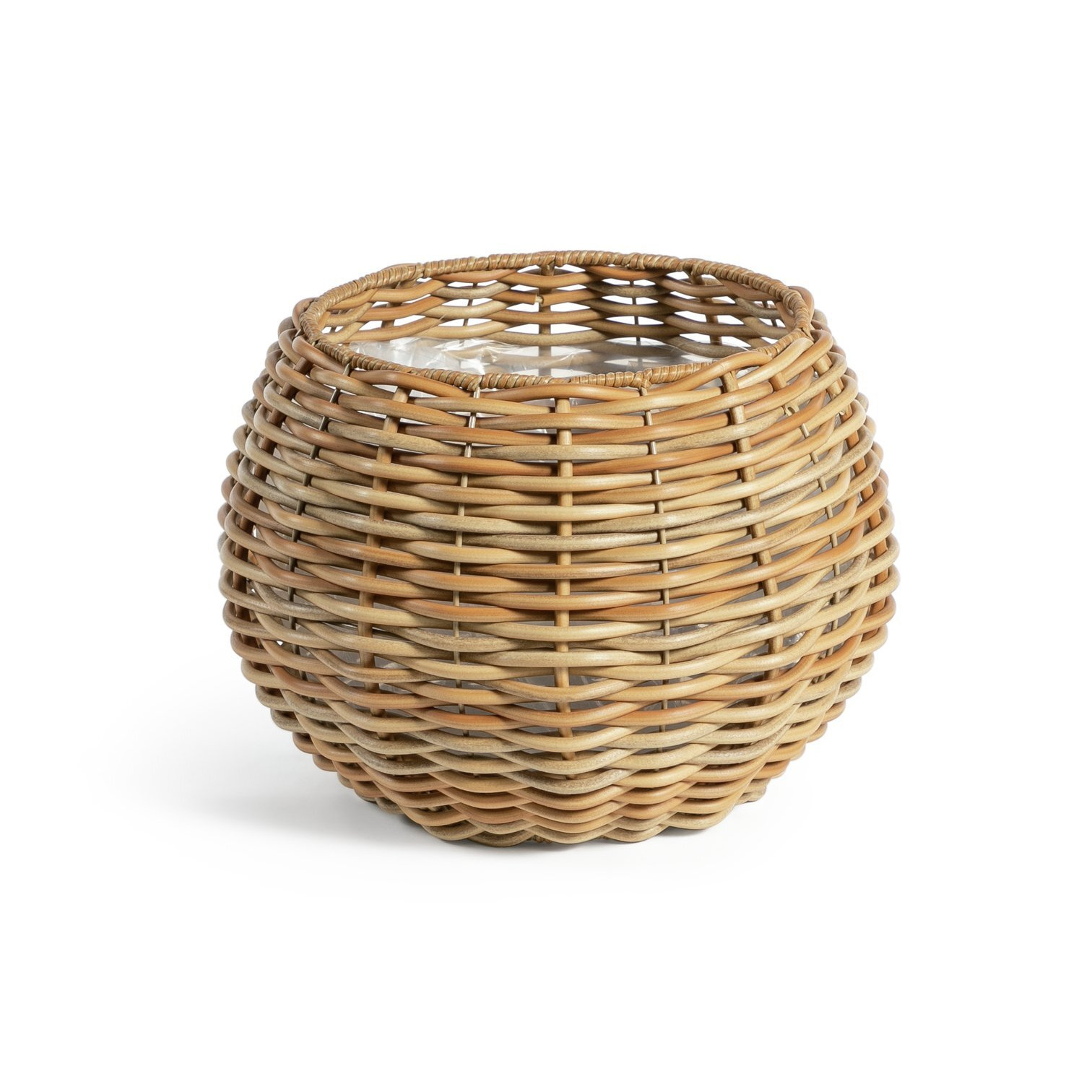 Habitat Round Rattan Planter - Natural by Argos | ufurnish.com