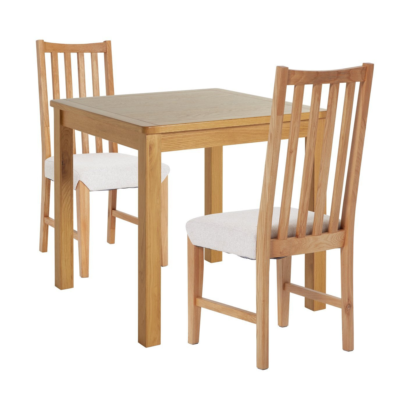 Argos Home Ashwell Wood Veneer Dining Table & 2 Oak Chairs by Argos ...