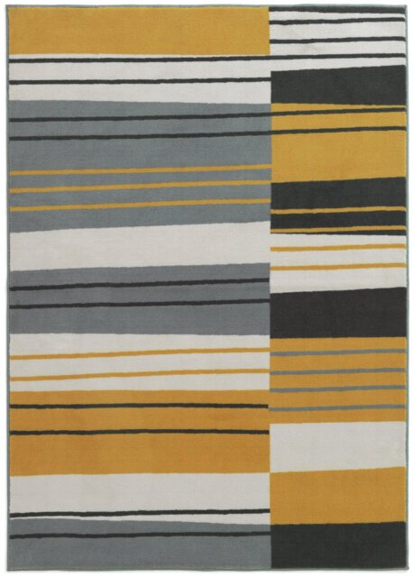 Argos Home Abstract Stripe Mustard Cut Pile Rug - 170x120cm by Argos ...
