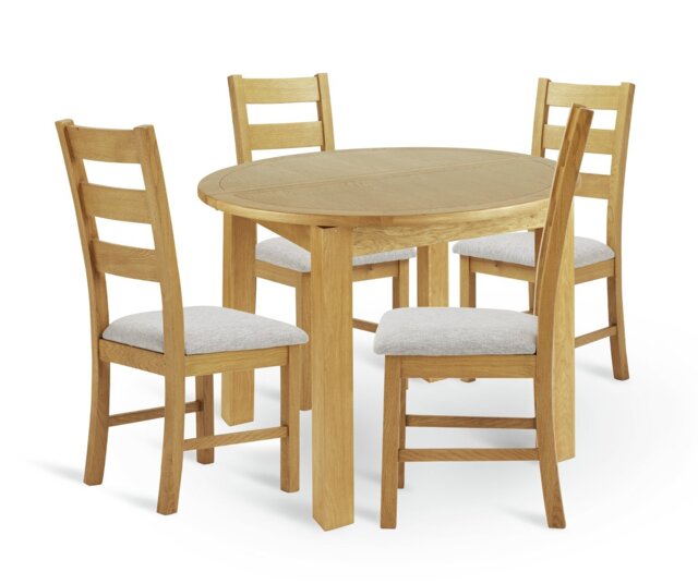 Argos Home Ashwell Extend Oak Dining Table & 4 Oak Chairs by Argos ...