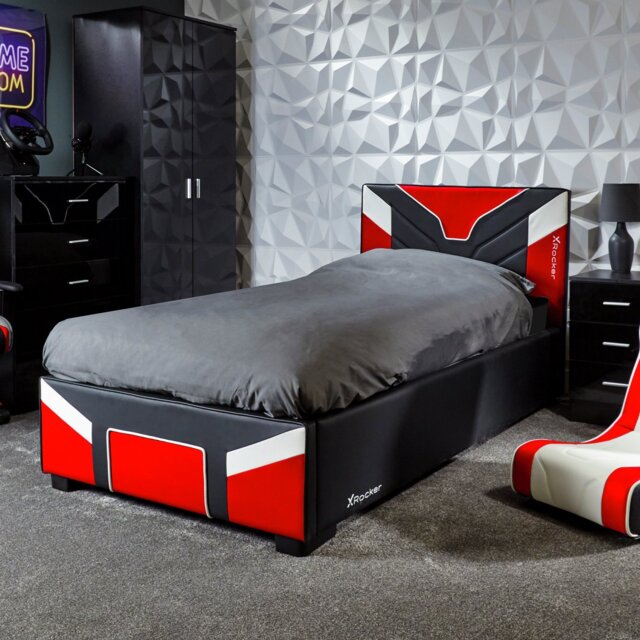 X Rocker Cerberus Single Ottoman Gaming Bed Red by Argos ufurnish