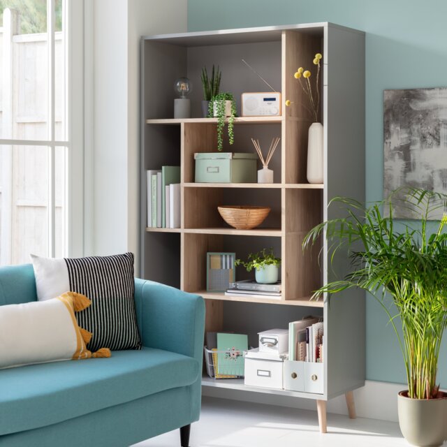 Habitat Skandi Wide Shelving Unit - Grey by Argos | ufurnish.com