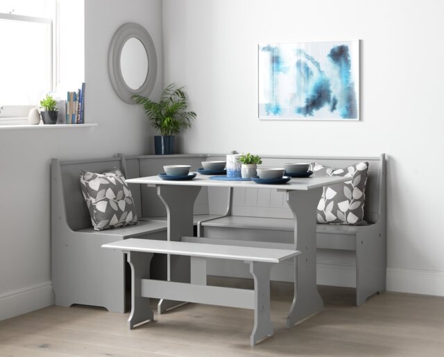 Argos Home Haversham Grey Dining Table & 1 Grey Bench by Argos ...