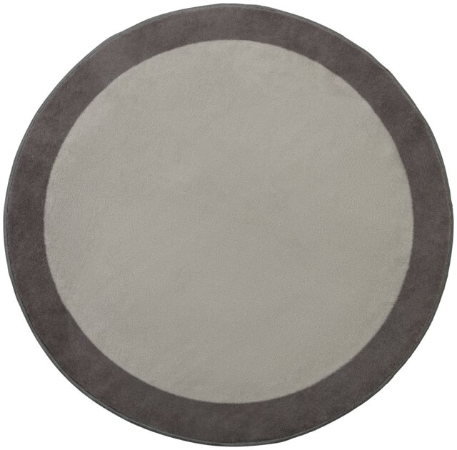 Argos Home Plain Border Round Grey Cut Pile Rug - 100cm by Argos ...