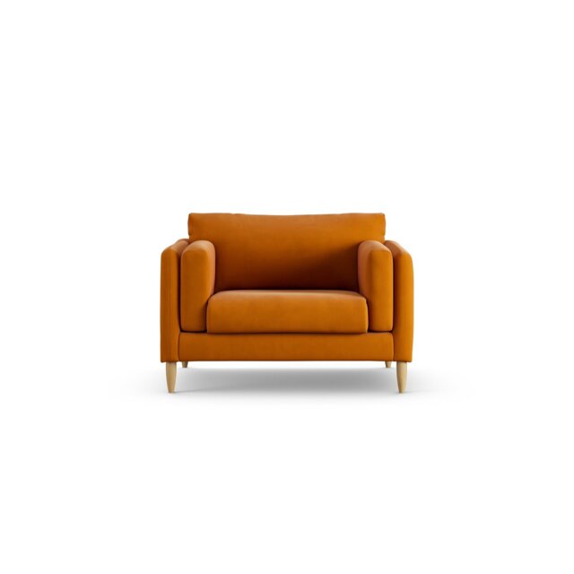 Habitat Newington Fabric Cuddle Chair - Orange - Ash Leg by Argos ...