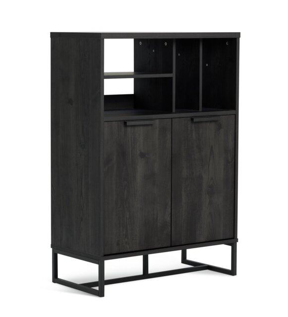 Habitat Nomad 2 Door Vinyl Cabinet - Black by Argos | ufurnish.com