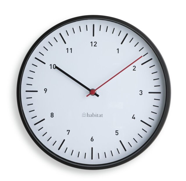 Habitat Analogue Wall Clock - Black & White by Argos | ufurnish.com