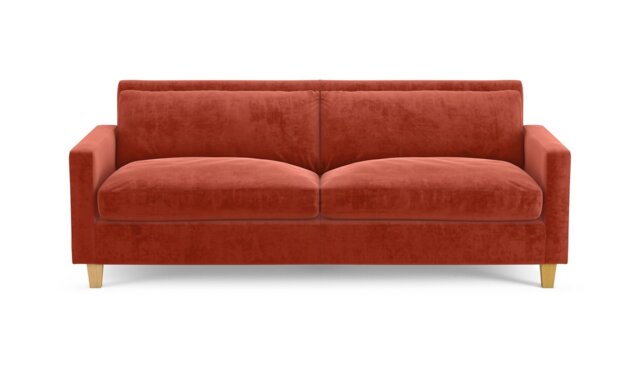 Habitat Chester Velvet 3 Seater Sofa - Light Feet - Orange by Argos ...
