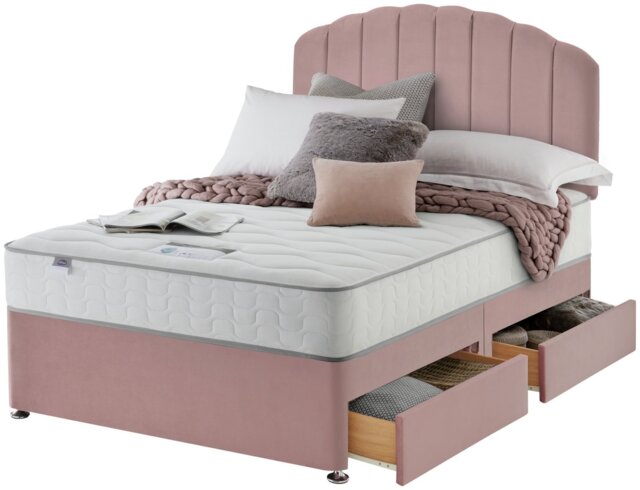 Silentnight Middleton Double 4 Drawer Divan Bed - Pink by Argos ...