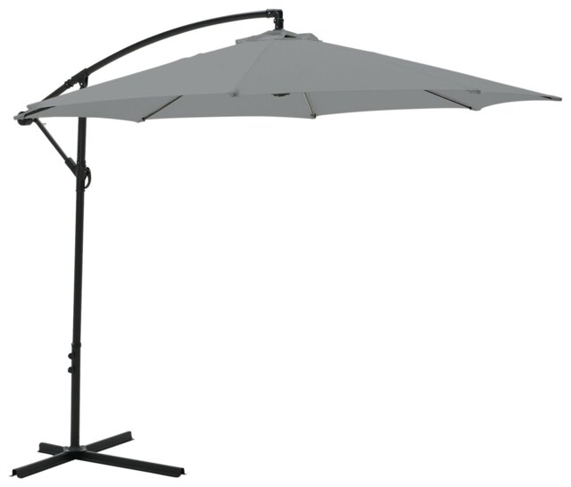 Habitat 3m Overhanging Garden Parasol - Grey by Argos | ufurnish.com