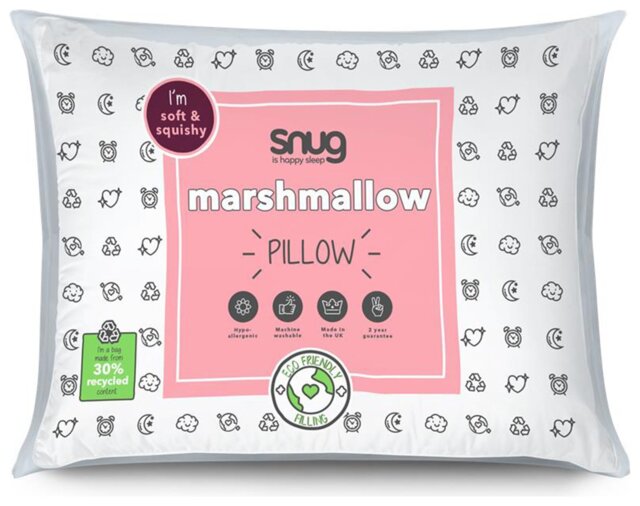 Snug Marshmallow Hollowfibre Medium Soft Pillow by Argos | ufurnish.com