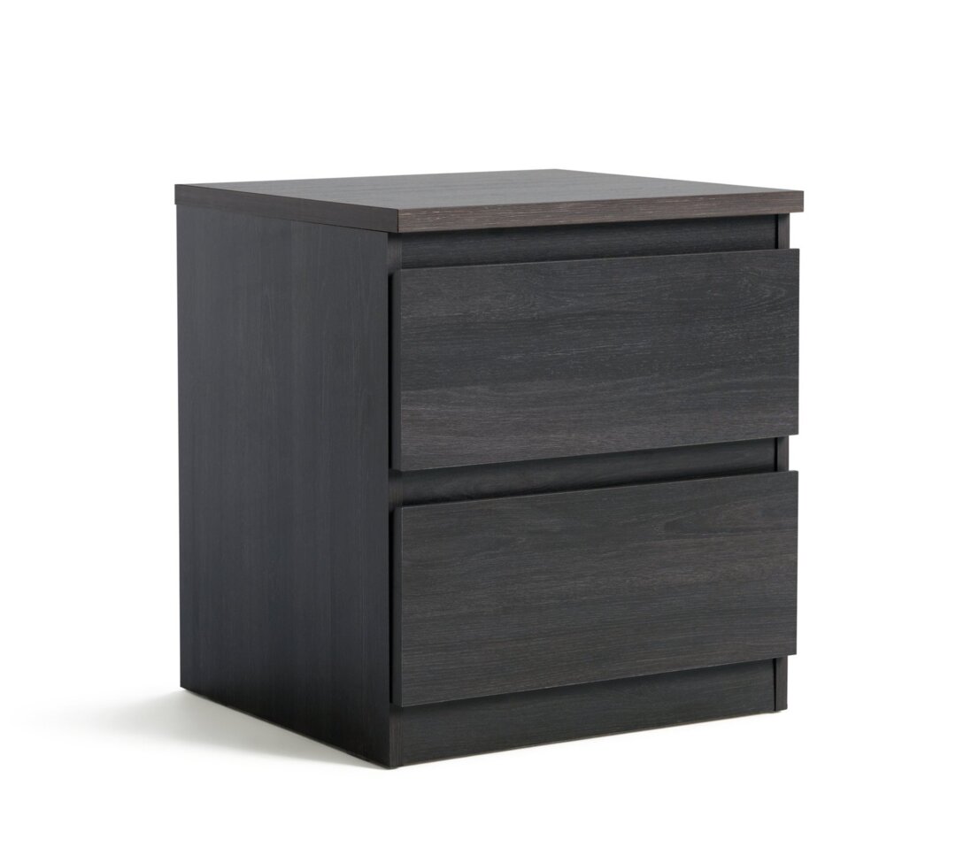 Habitat Jenson 2 Drawer Bedside Table Black Brown by Argos ufurnish