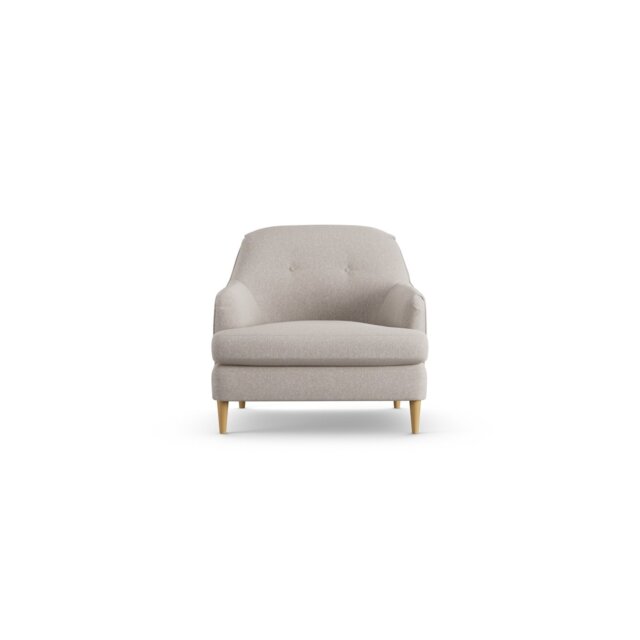 Habitat Frome Fabric Armchair - Stone - Ash Leg by Argos | ufurnish.com