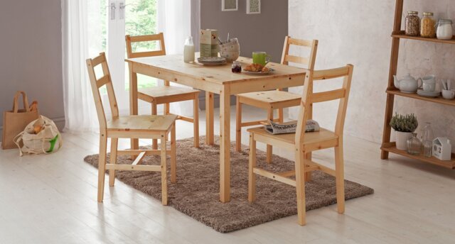 Argos Home Raye Solid Wood 4 Seater Dining Table - Natural by Argos ...