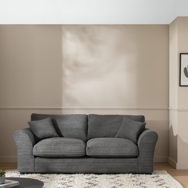 Argos Home Harry Fabric 3 Seater Sofa - Charcoal by Argos | ufurnish.com