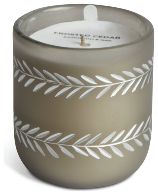 Habitat Metallic Cut Large Glass Candle - Frosted Cedar by Argos ...