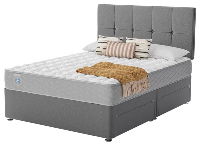 Sealy Eldon Comfort Double 4 Drawer Divan Bed - Grey by Argos ...