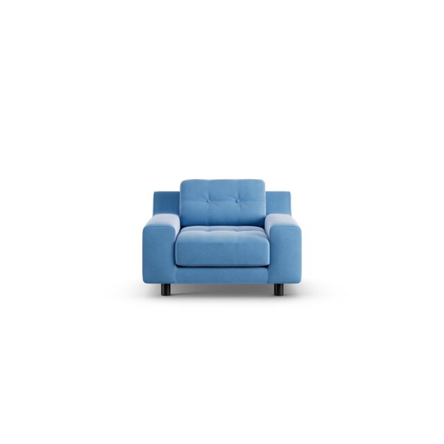 Habitat Hendricks Velvet Armchair - Sky Blue - Black Leg by Argos ...