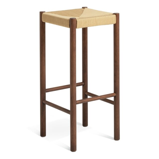 Habitat Hanna Oak Bar Stool - Walnut by Argos | ufurnish.com