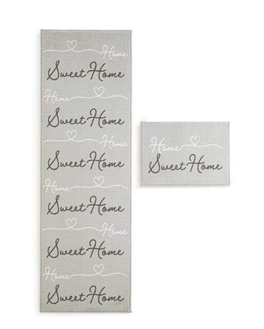 Argos Home Text Grey Cut Pile Runner & Mat Set - 180x57cm by Argos ...