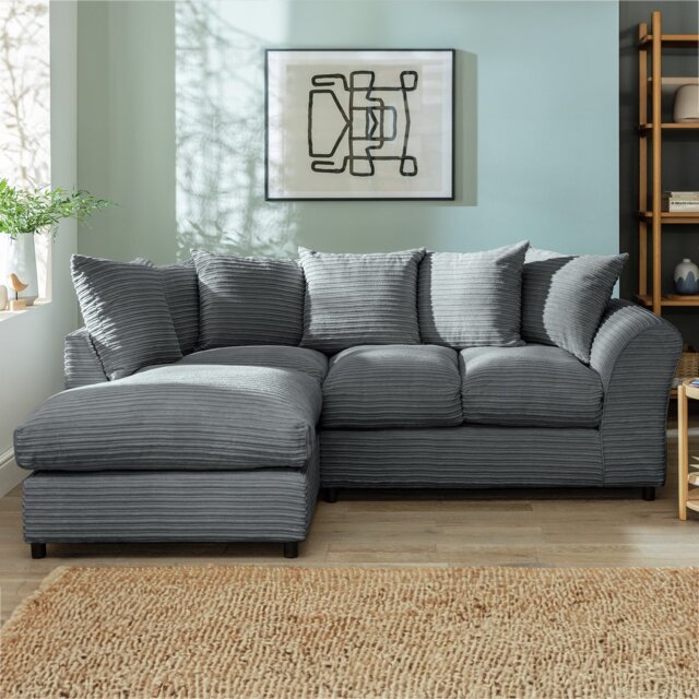 Argos Home Harry Small Left Hand Corner Chaise Sofa-Charcoal by Argos | ufurnish.com