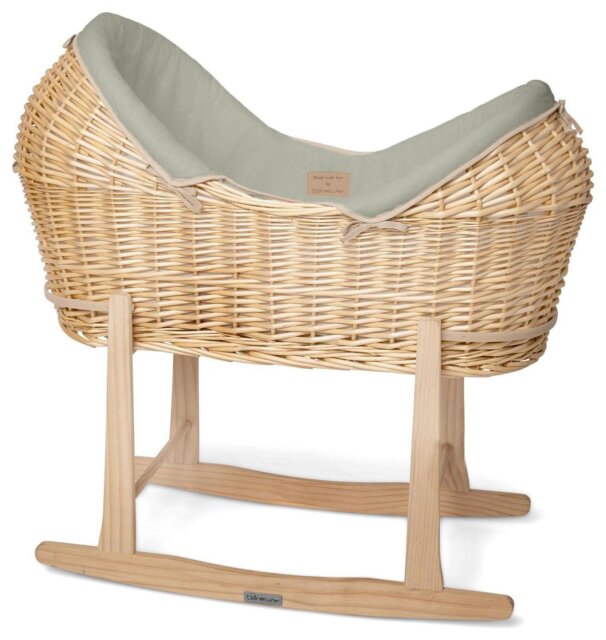 Clair de Lune Organic Noah Pod Moses Basket With Stand -Sage by Argos ...