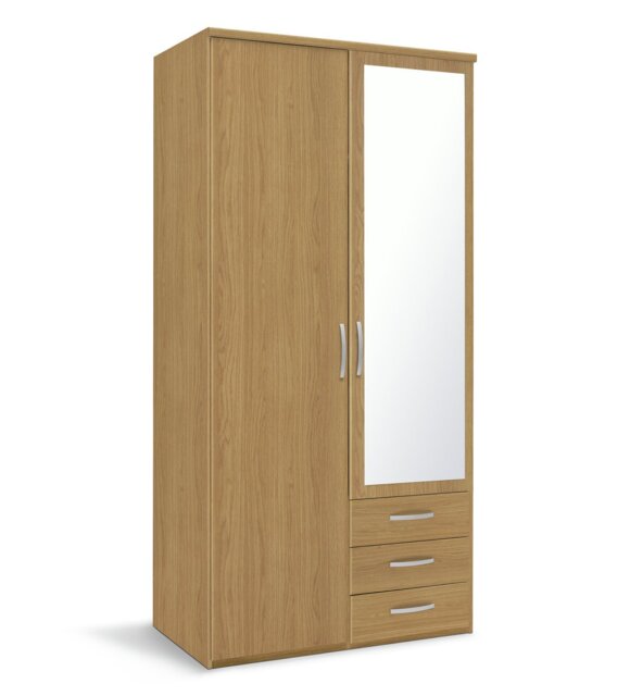 Argos Home Hallingford 2 Dr 3 Drw Mirror Wardrobe - Oak by Argos ...