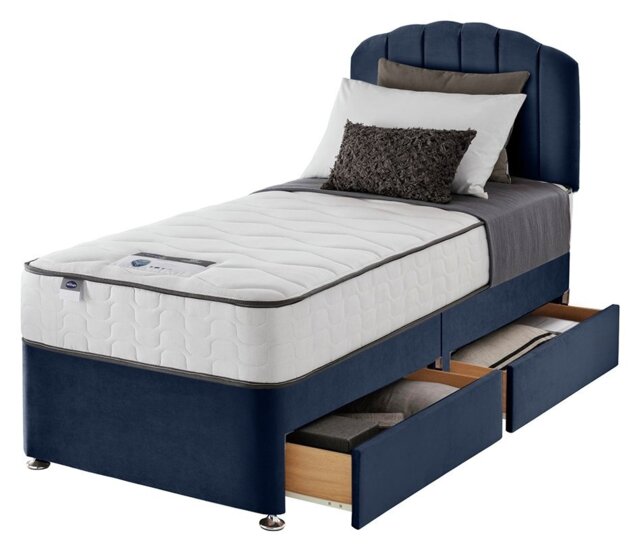 Silentnight Middleton Single 2 Drawer Divan Bed - Blue by Argos ...