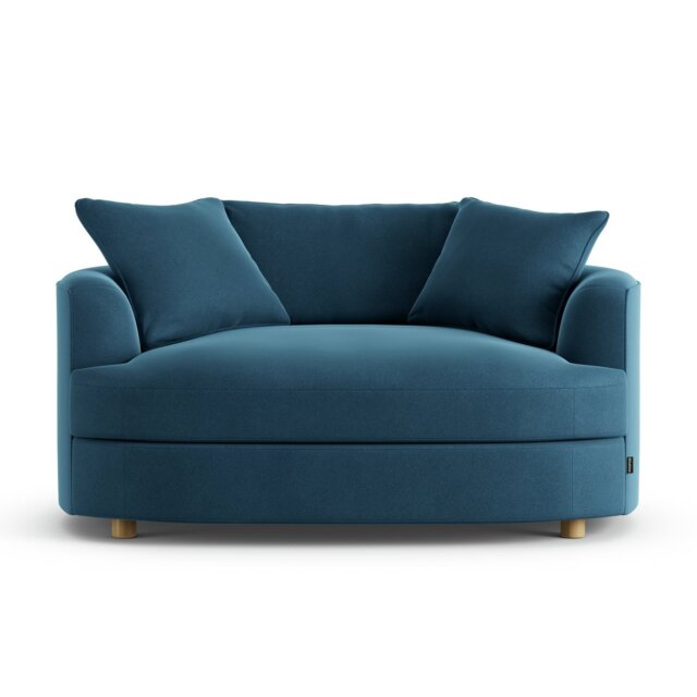 Habitat Sacha Velvet Cuddle Chair - Ink Blue - Ash Leg by Argos ...