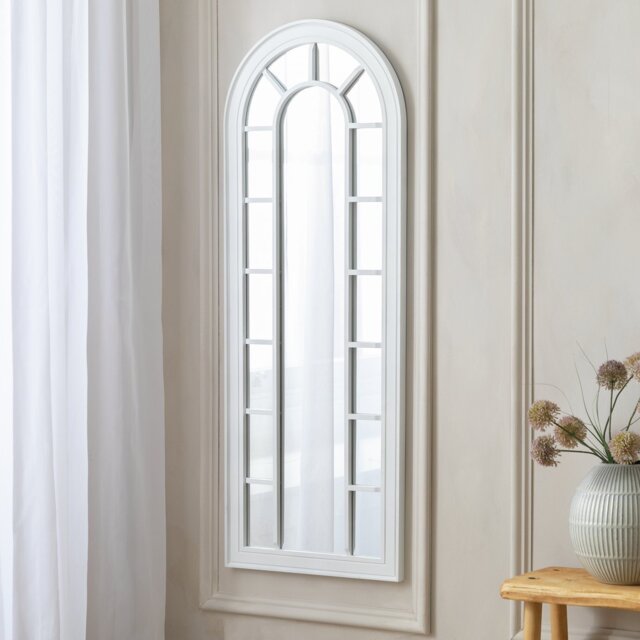 Argos Home White Window Arch Wall Mirror - 122x46cm by Argos | ufurnish.com