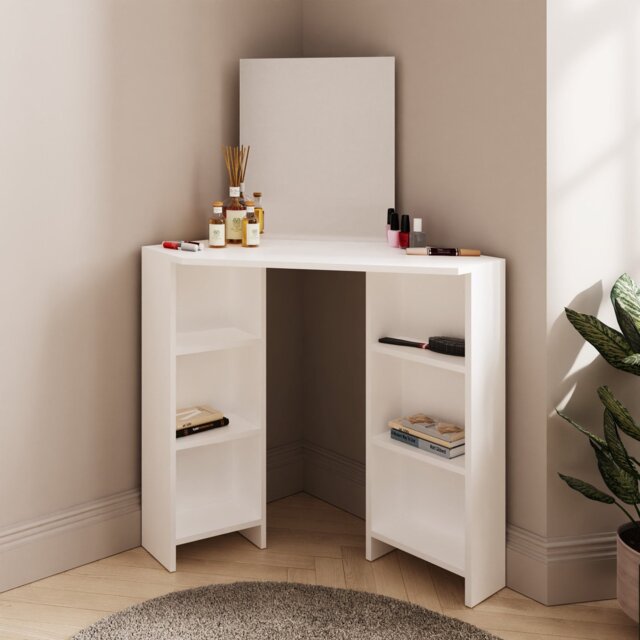 GFW Frances Corner Dressing Table - White by Argos | ufurnish.com
