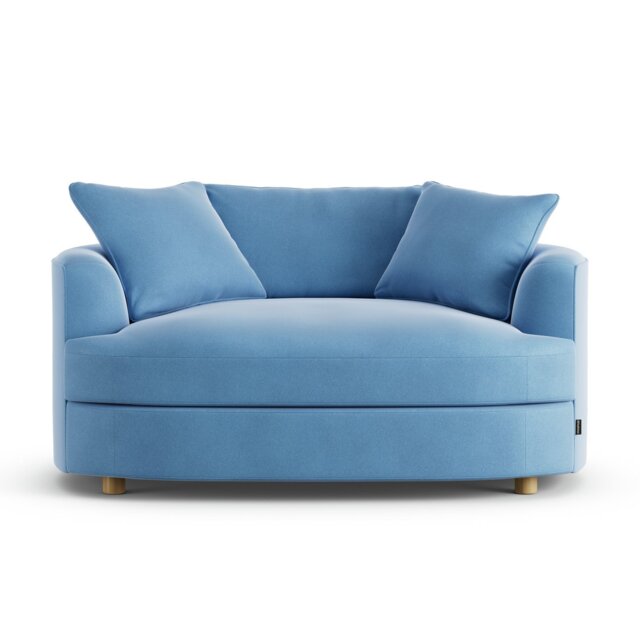 Habitat Sacha Velvet Cuddle Chair - Sky Blue - Ash Leg by Argos ...
