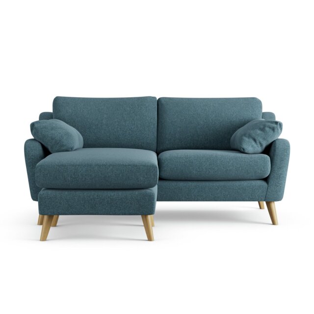 Habitat Ivor Left Hand Corner Sofa - Blue - Ash Leg by Argos | ufurnish.com