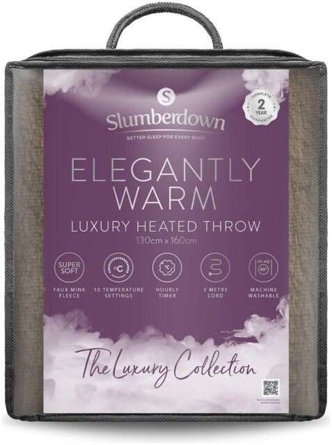 Slumberdown Elegantly Warm Luxury Heated Throw - Natural by Argos ...