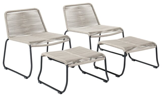Pacific Pang Pair of Garden Chair with Stools - Grey by Argos ...