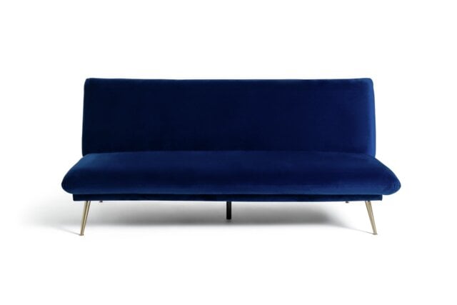 Argos blue velvet sofa store