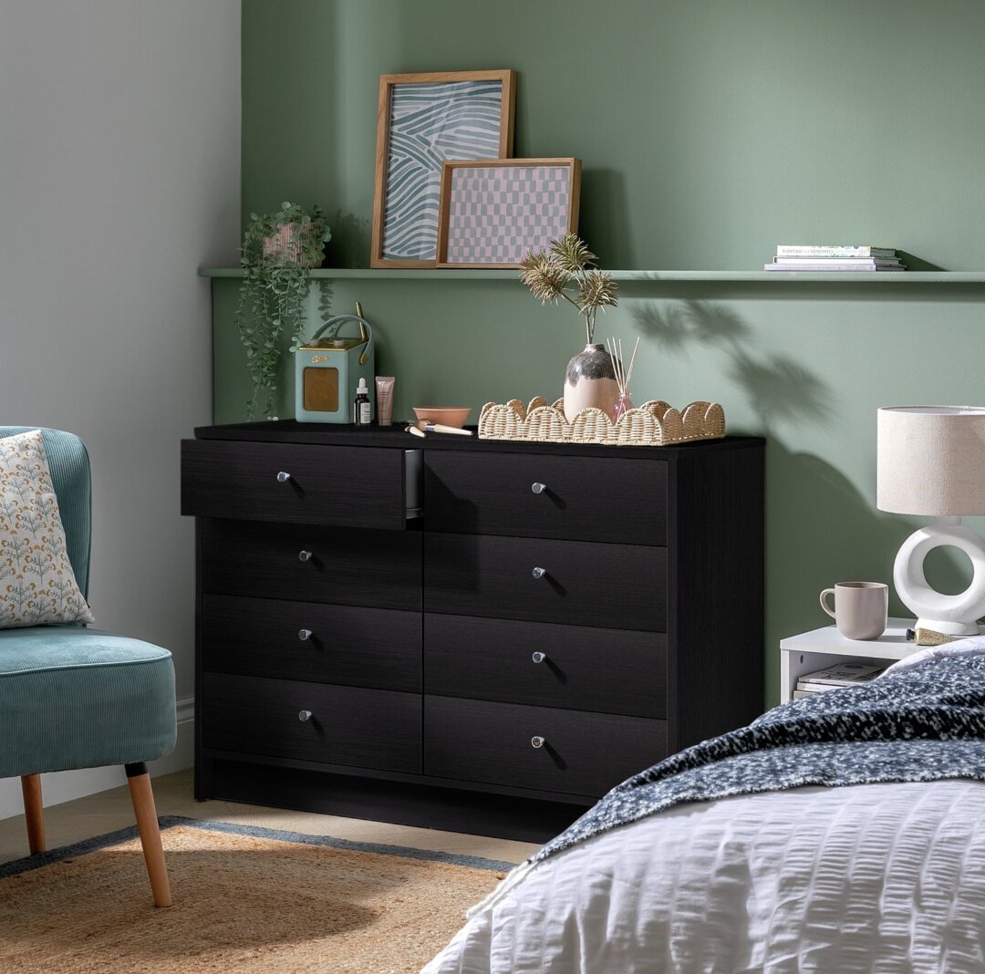 Argos black bedroom drawers store