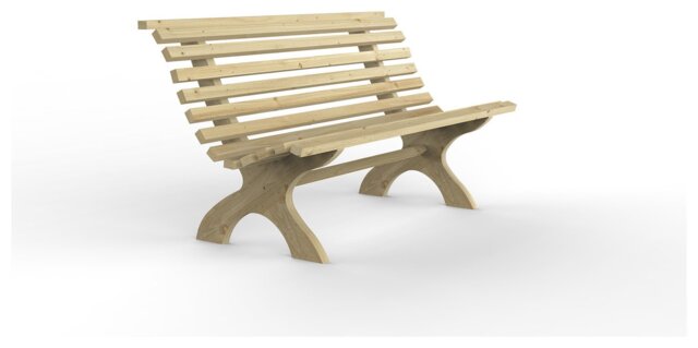 Forest Garden Kuba 3 Seater Wooden Garden Bench - Natural by Argos ...
