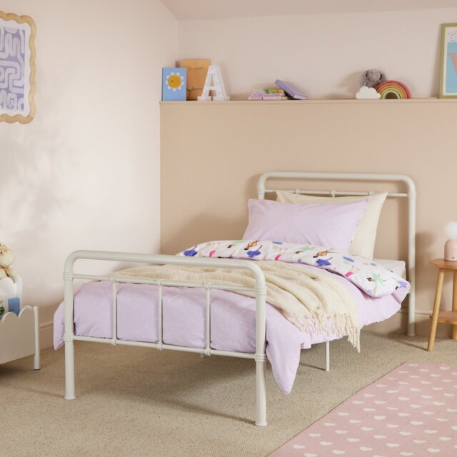 Habitat Kids Agnes Metal Single Bed Frame - White by Argos | ufurnish.com