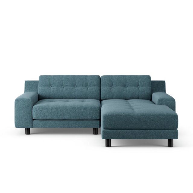 Habitat Hendricks Right Hand Corner Sofa - Blue - Black Leg by Argos | ufurnish.com