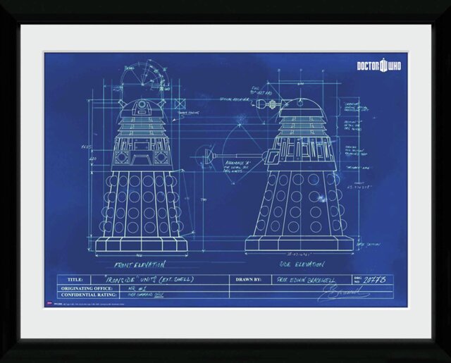 Doctor Who Dalek Blueprint Framed Print - 45x34cm by Argos | ufurnish.com