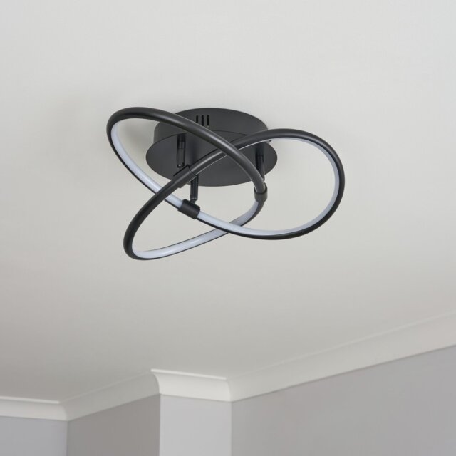 BHS Ribbon Knotted Shape LED Flush Ceiling Light - Black by Argos ...