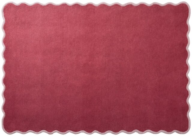 Origins Scalloped Red Wool Short Pile Rug - 120x170cm by Argos ...