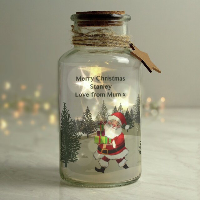 Personalised Message Santa LED Jar Christmas Decoration by Argos ...