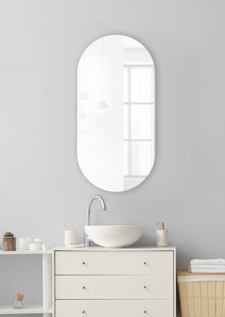 Innova Oval Rimless Bathroom Wall Mirror - 60x30cm by Argos | ufurnish.com