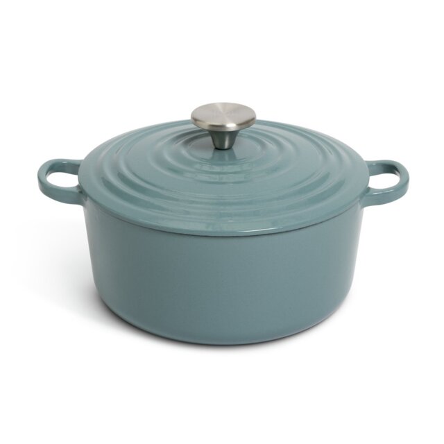 Habitat 3.3 Litre Cast Iron Casserole Dish - Blue by Argos | ufurnish.com