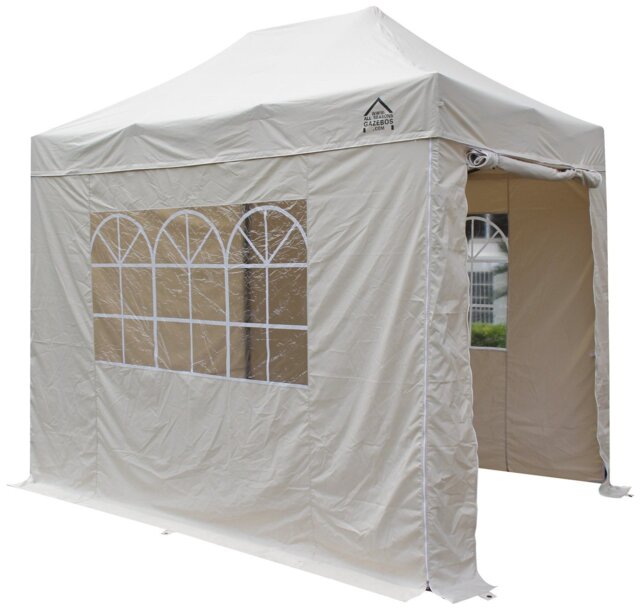 All Seasons 3m x 2m Pop Up Garden Gazebo & Side Panels-Beige by Argos ...