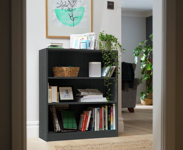 Argos Home Maine Short Bookcase - Black by Argos | uFurnish.com