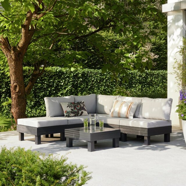 Keter Elements 5 Seater Plastic Garden Sofa Set - Grey by Argos ...